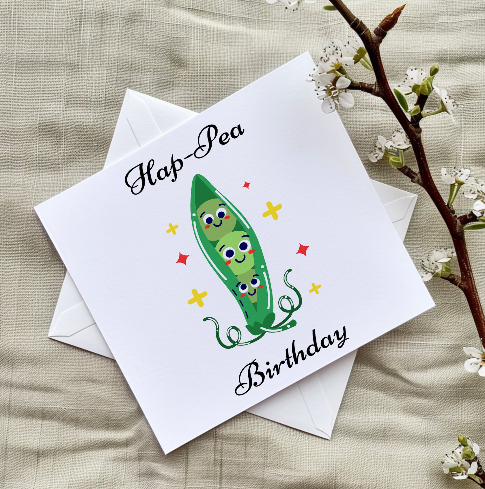 Happy birthday greeting card, Hap - Pea Birthday Card – Starbox Creations