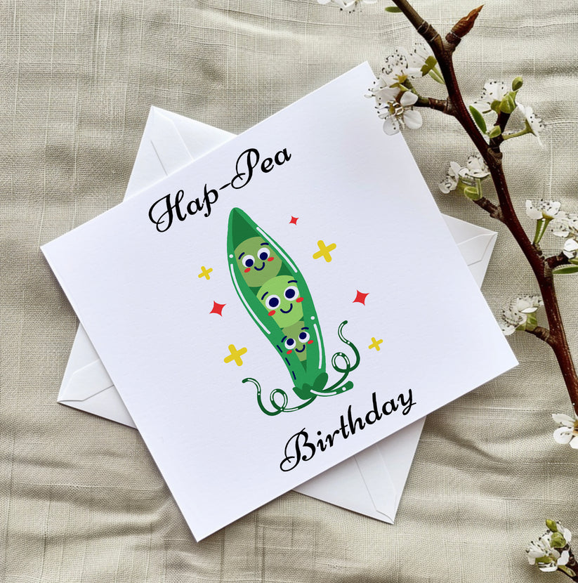 Happy birthday greeting card, Hap - Pea Birthday Card – Starbox Creations