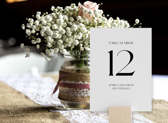 Wedding Table Numbers, Wedding Table Cards, Double Sided Table Number ...