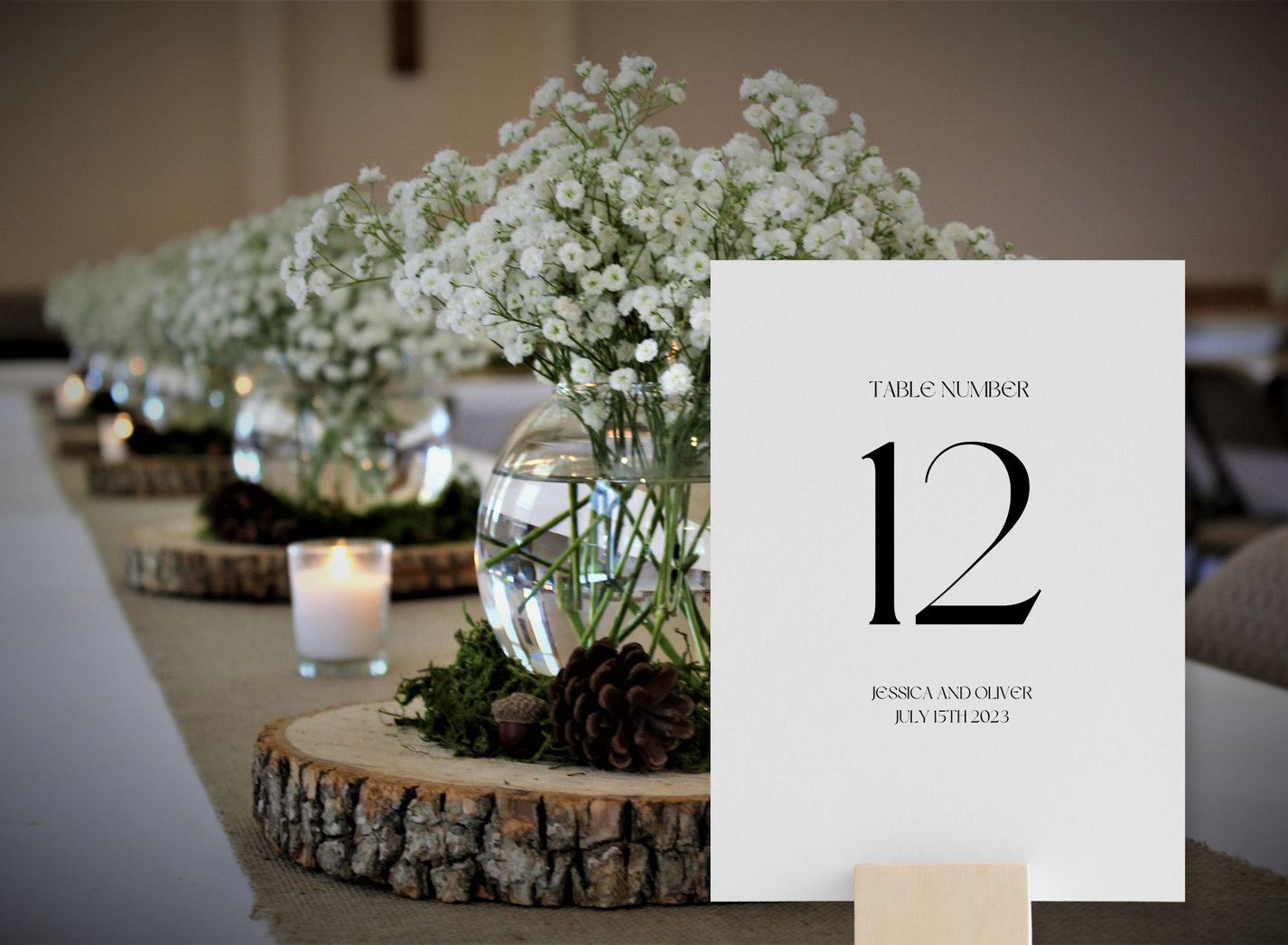 Wedding Table Numbers, Wedding Table Cards, Double Sided Table Number ...