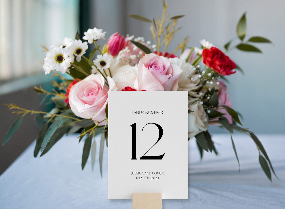 Wedding Table Numbers, Wedding Table Cards, Double Sided Table Number ...