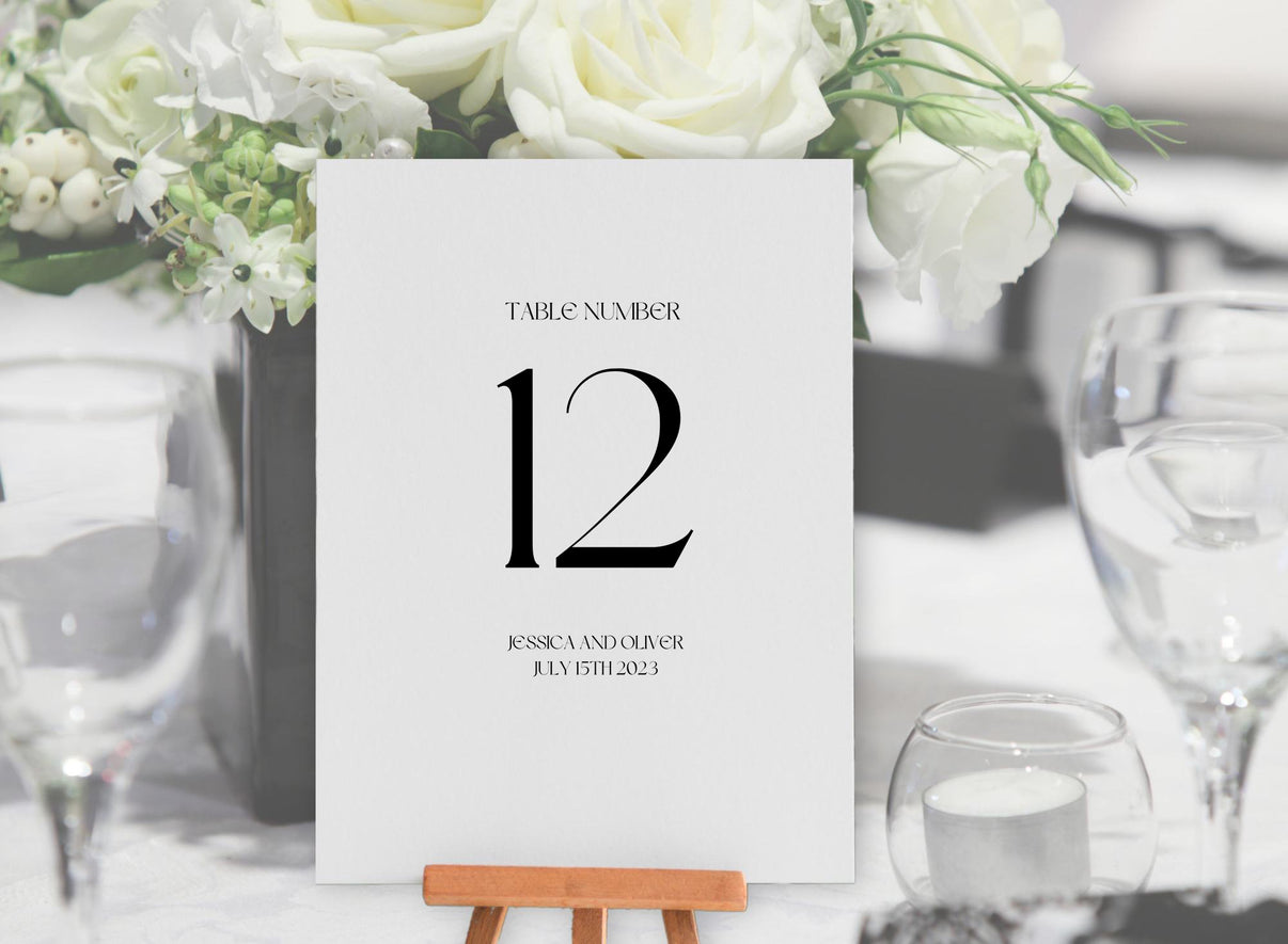 Wedding Table Numbers, Wedding Table Cards, Double Sided Table Number ...